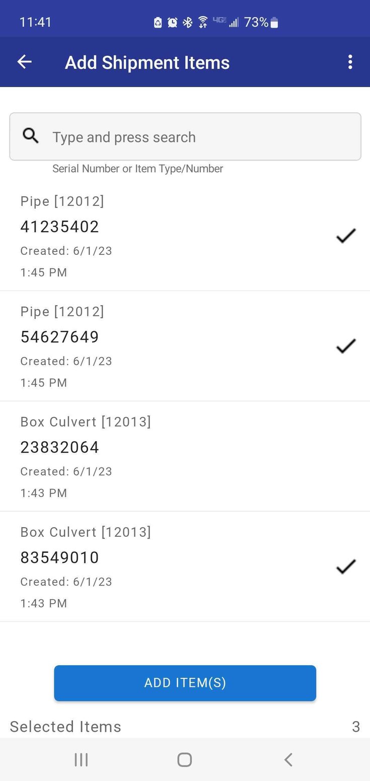 How do I complete shipments using the Mobile App?